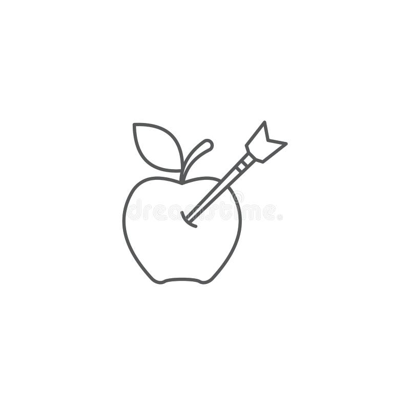 Apple with Target Vector Icon Symbol Isolated on White Background Stock ...
