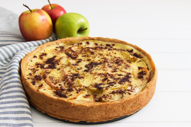 Apple Tart Shortbread Dough Table. Stock Image - Image of apple ...