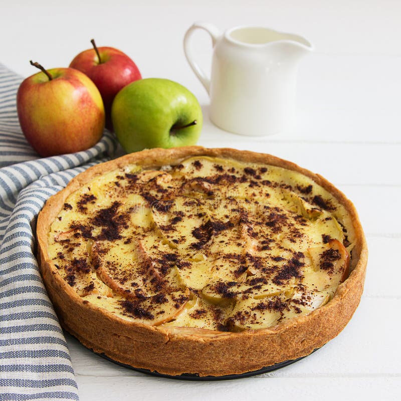 Apple Tart Shortbread Dough Table. Stock Photo - Image of cinnamon ...