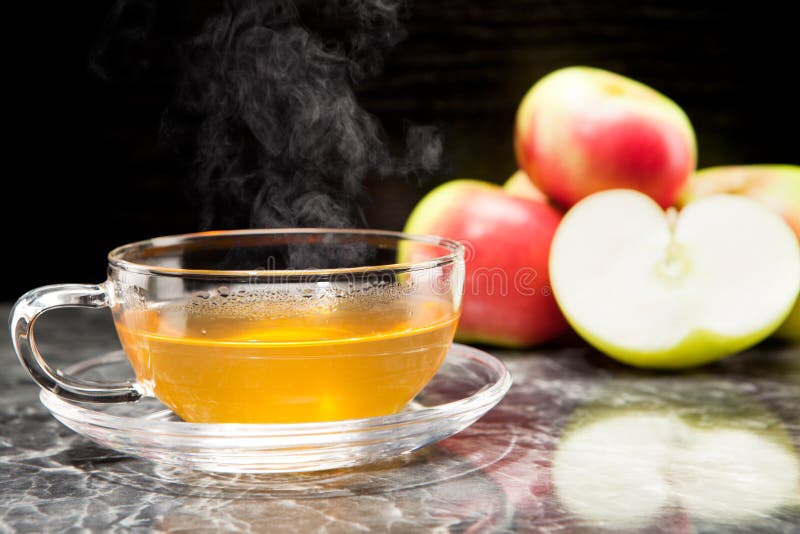 Apple tea stock photo. Image of enjoyment, fruity, glass - 45677346