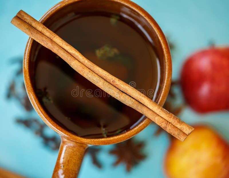 Apple Tea with Spices in a Cup Stock Photo - Image of fruit, drinks ...