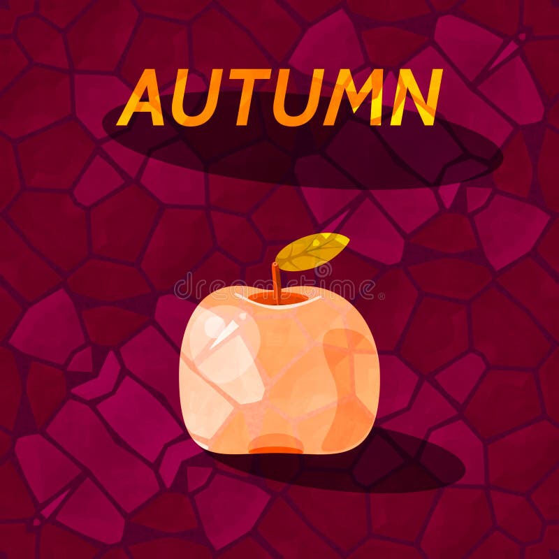 Apple and Text Autumn Blended with Mosaic Stock Illustration ...