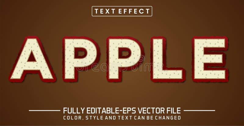 Apple Text Editable Style Effect Stock Vector - Illustration of symbol ...
