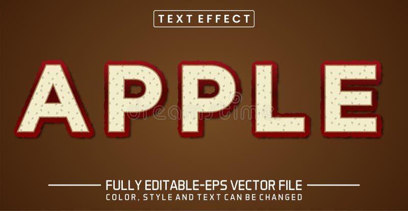 Apple Text Editable Style Effect Stock Vector - Illustration of ...