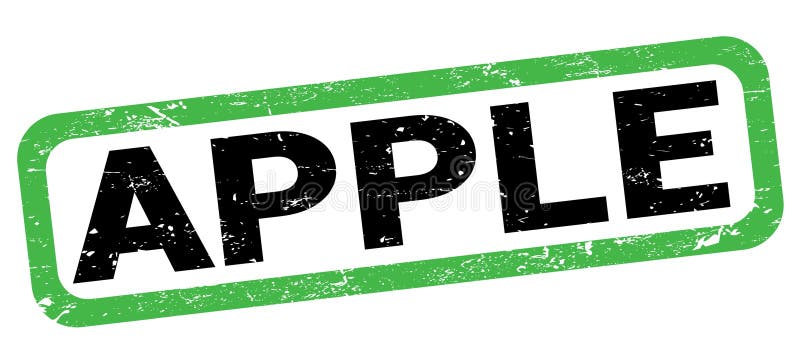 APPLE Text Written on Green-black Rectangle Stamp Stock Illustration ...