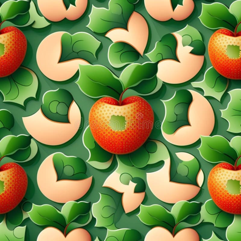 Apple Pattern, Fruit Pattern Stock Illustration - Illustration of ...
