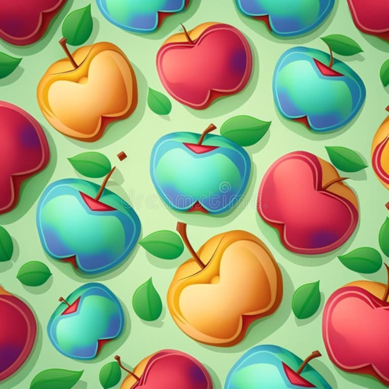 Apple Pattern, Fruit Pattern Stock Illustration - Illustration of ...
