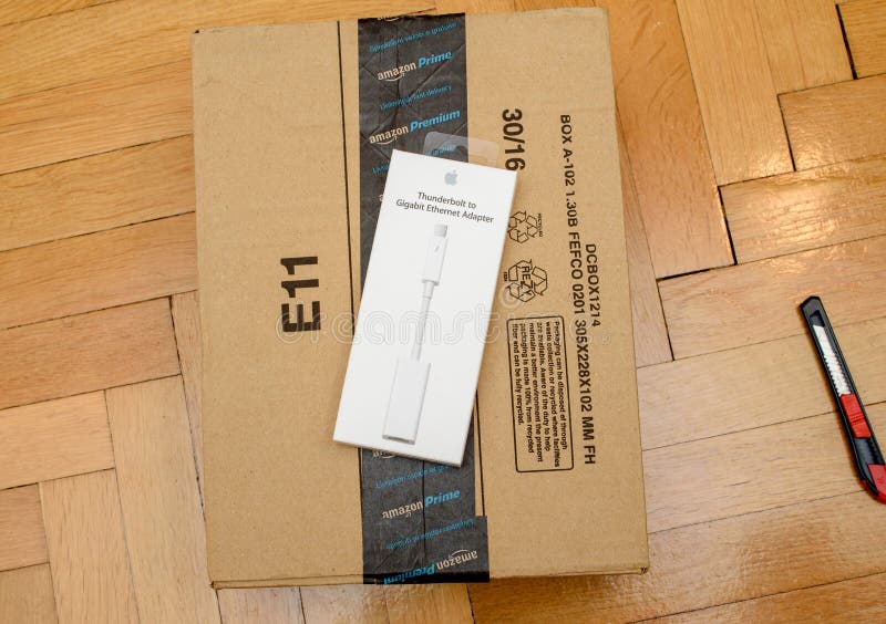 LAN cable in cardboard box stock photo. Image of network - 80692938