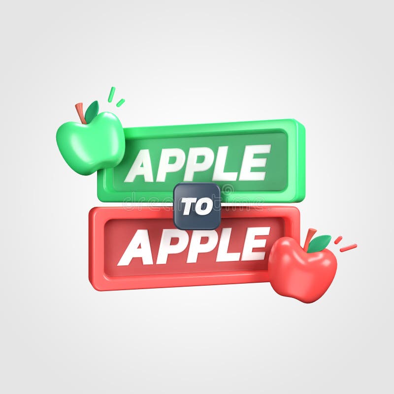 Apple To Apple Comparison 3D Illustration Stock Illustration ...