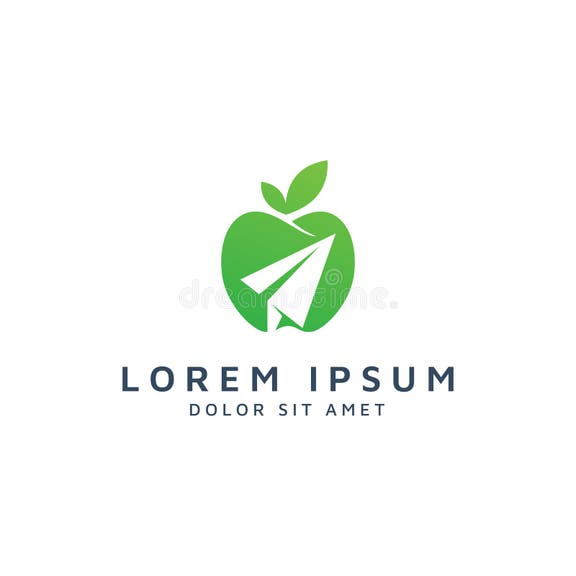 Apple and Travel Negative Space Logo Design Stock Vector - Illustration ...