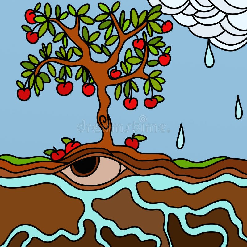 Apple tree stock illustration. Illustration of design - 21564206