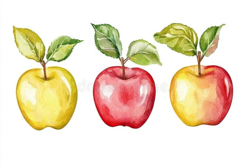 The Apple Tree Branch Illustration is a Watercolor Harvest Apple with ...