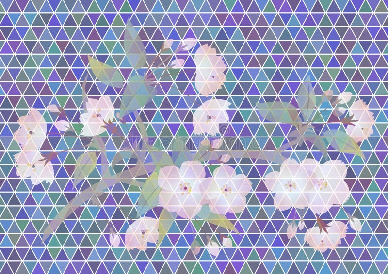 Apple Tree Branch on Triangle Background Stock Vector - Illustration of ...