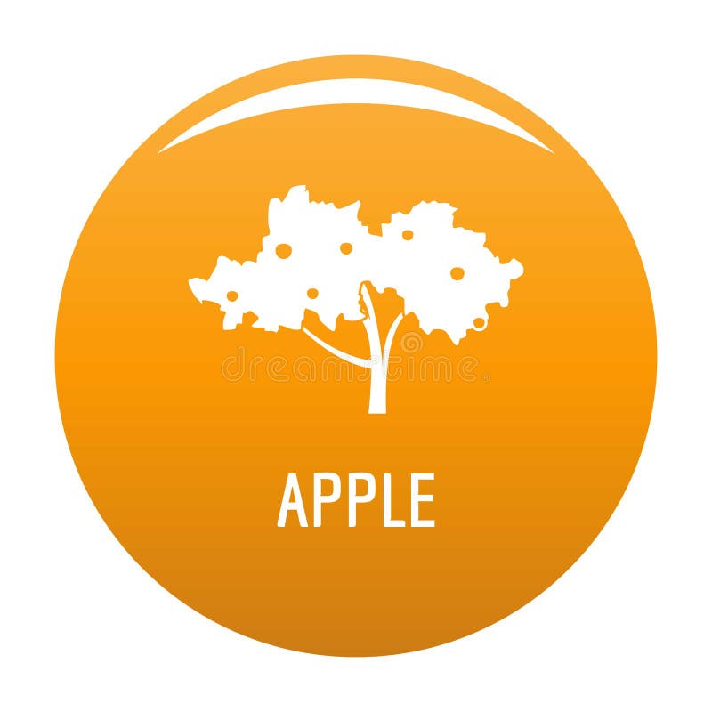 Apple tree icon orange stock illustration. Illustration of organic ...