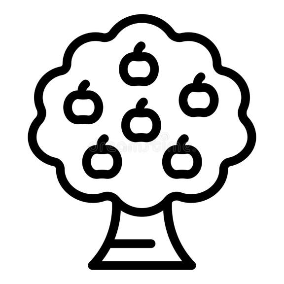 Apple Tree Icon Outline Vector. Fruit Orchard Stock Vector ...