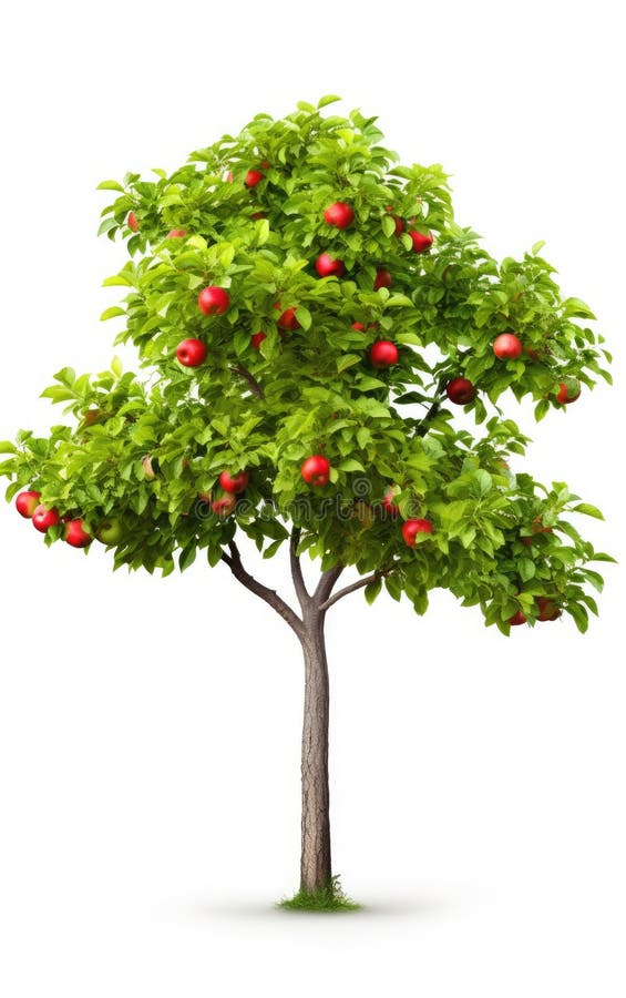 Apple Tree, Isolated White Background, Suitable for Use in Design ...