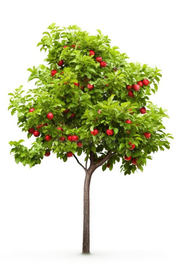 Apple Tree, Isolated White Background, Suitable for Use in Design ...