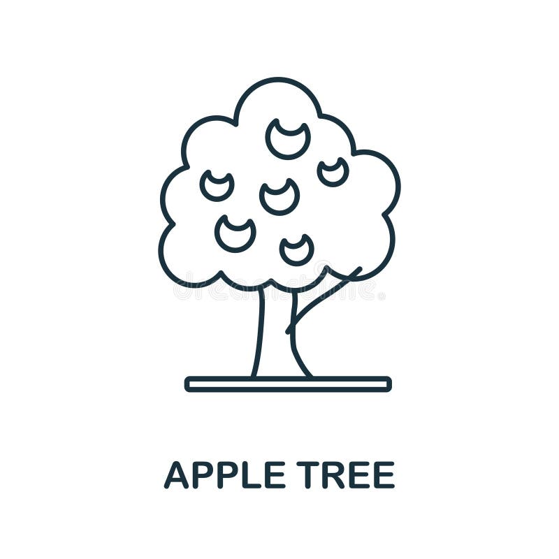 Apple Tree Line Icon. Monochrome Simple Apple Tree Outline Icon for ...