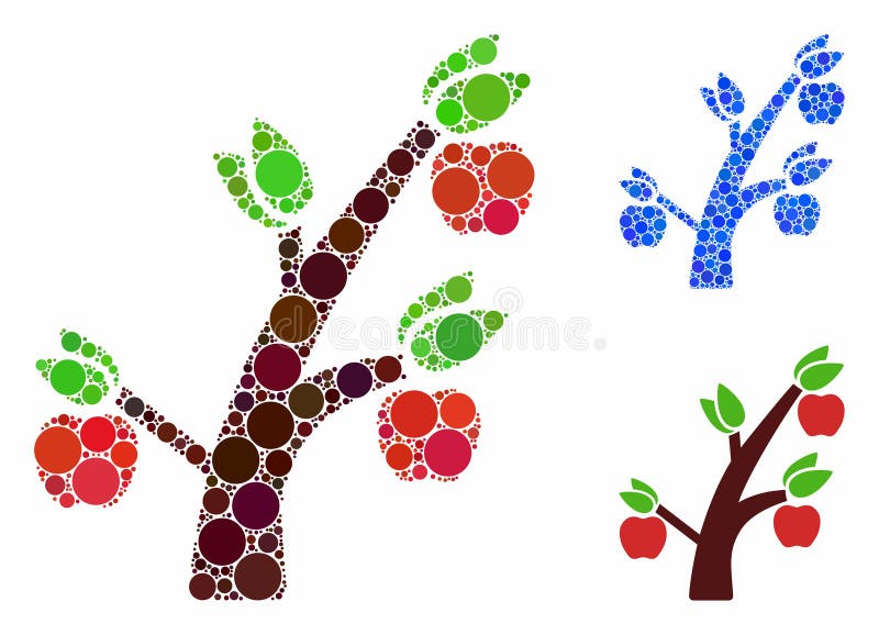 Apple Tree Mosaic Icon of Round Dots Stock Vector - Illustration of ...