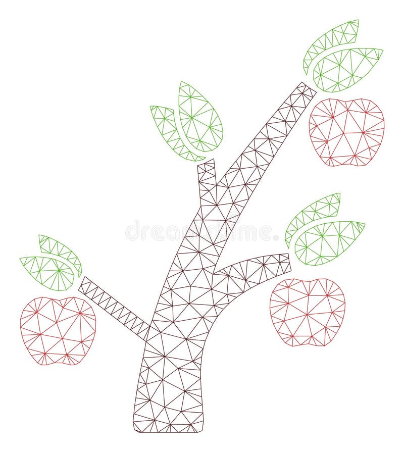 Apple Tree Polygonal Frame Vector Mesh Illustration Stock Vector ...