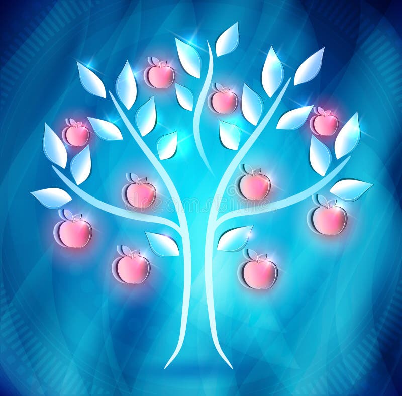Abstract Apple Tree and Human Stock Vector - Illustration of abstract ...