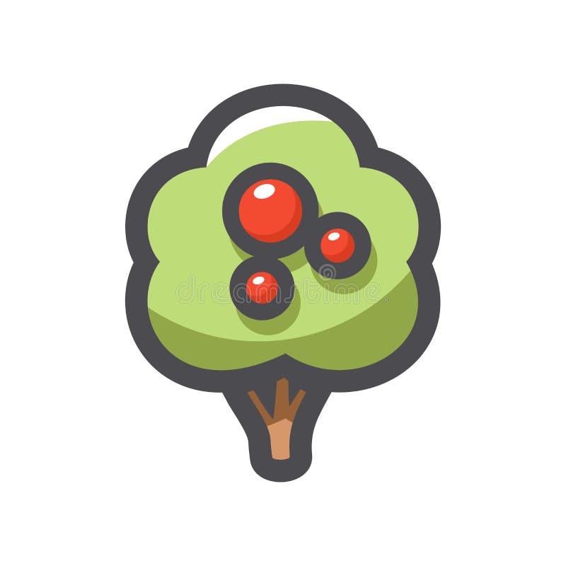 Apple Tree Simple Vector Icon Cartoon Illustration Stock Vector ...