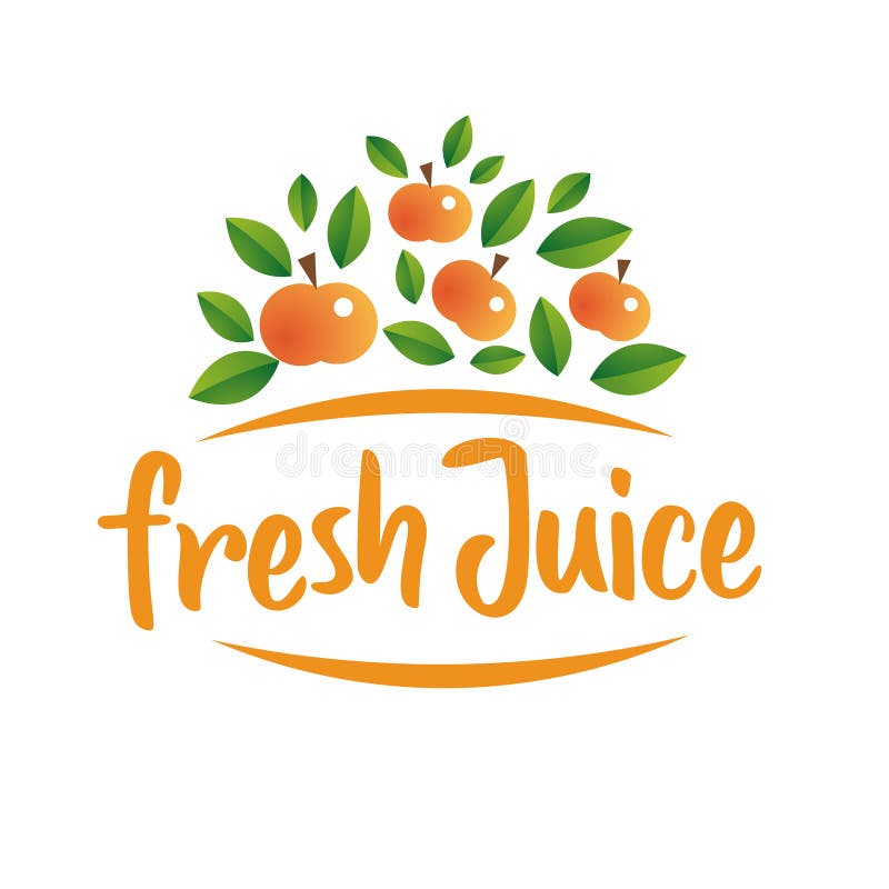 Apple Tree Vector Logo Fresh Juice Stock Illustration - Illustration of ...