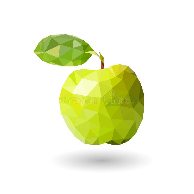 Red Apple Triangles, Triangulation, Label Images. Stock Vector ...