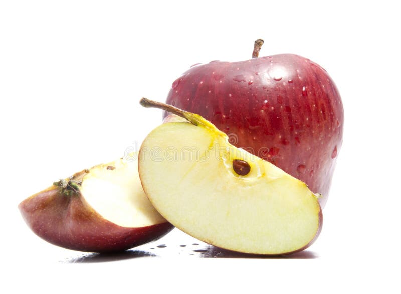 A Cut Open Apple stock photo. Image of juicy, macro, delicious - 18489670