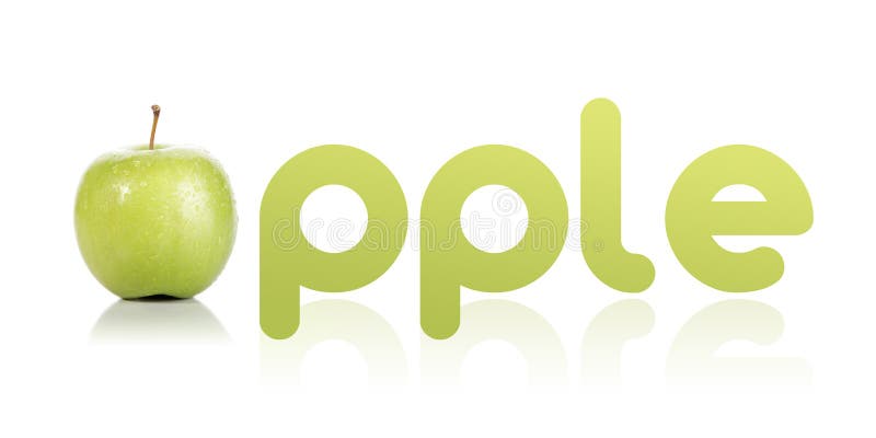 Apple - typography design stock photo. Image of font - 69620376