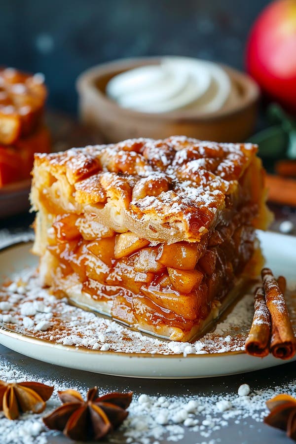 Apple Upside Down Cake. AI Generative Stock Illustration - Illustration ...