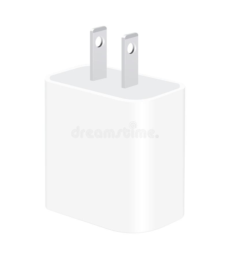 Apple USB-C Power Adapter, Isolated on White Background, Vector ...
