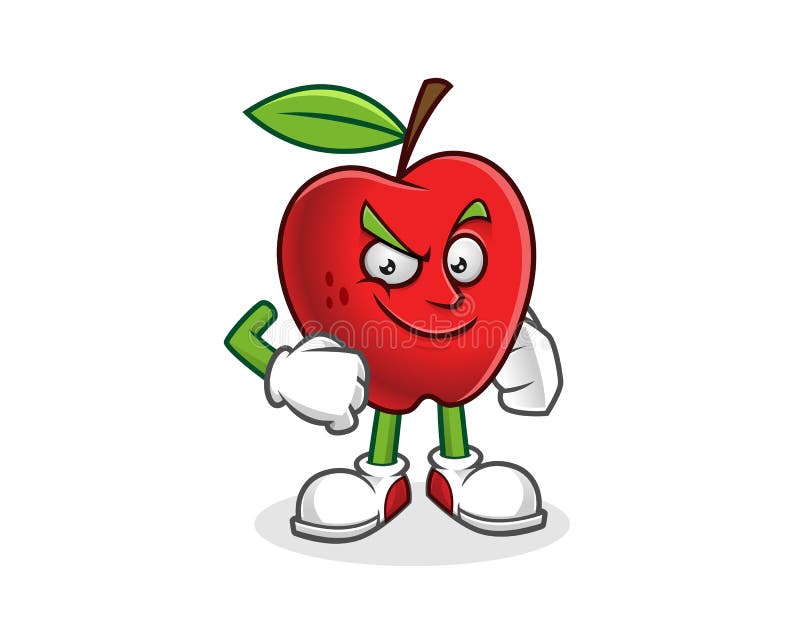 Confident Apple Mascot. Vector of Apple Character. Apple Logo Stock ...