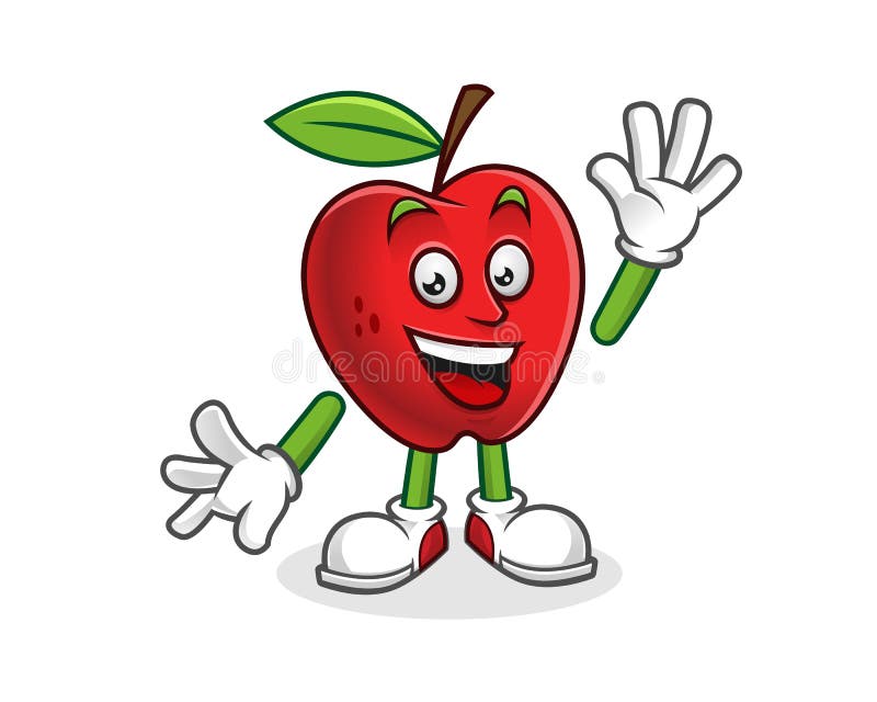 Greeting Apple Mascot. Vector of Apple Character. Apple Logo Stock ...