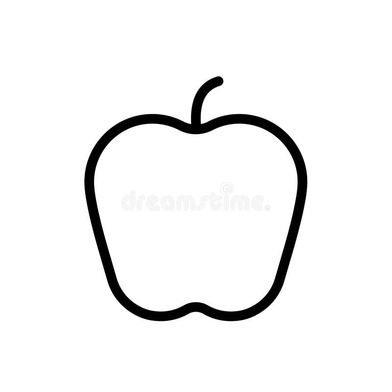 Apple Vector Icon in Minimalist Style Stock Vector - Illustration of ...