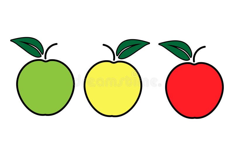 Three Apples Vector Illustration Stock Illustrations – 253 Three Apples ...