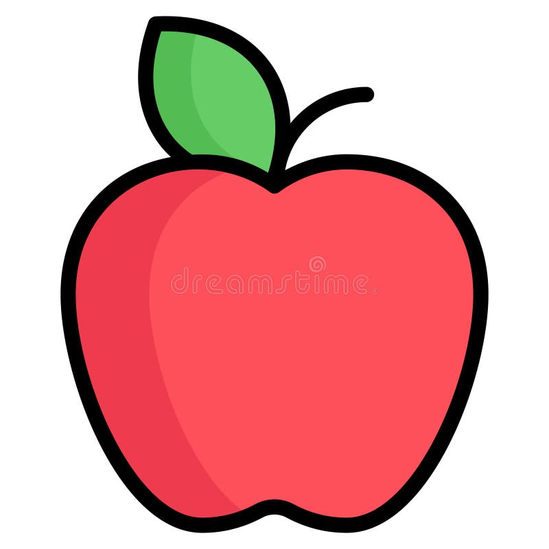 Apple Vector Outline Colored Icon. Modern Colored Outline Symbols ...