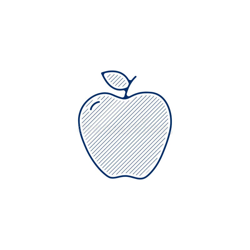 Apple Thin Line Icon. Apple Linear Outline Icon Stock Vector ...