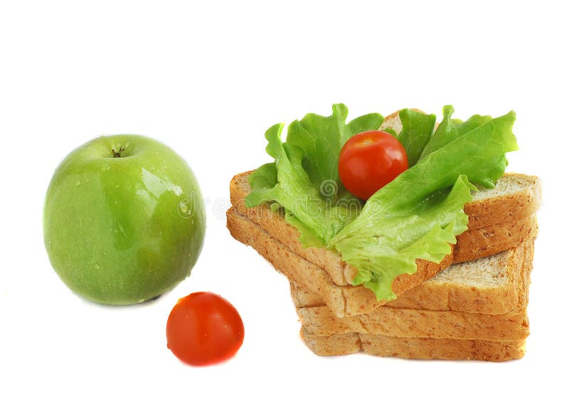 Apple,vegetables and bread stock image. Image of healthy - 14169199