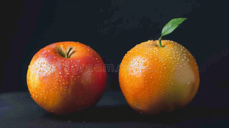 Apple Vs Orange on a Grey Background. Apple Vs Orange Comparison Stock ...