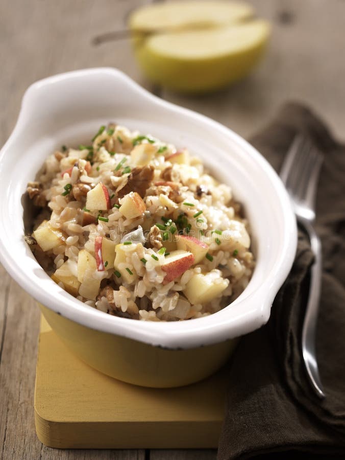 Apple,walnut and Gorgonzola Risotto Stock Photo - Image of savoury ...