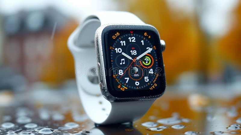 Apple Watch on Table stock illustration. Illustration of tracking ...