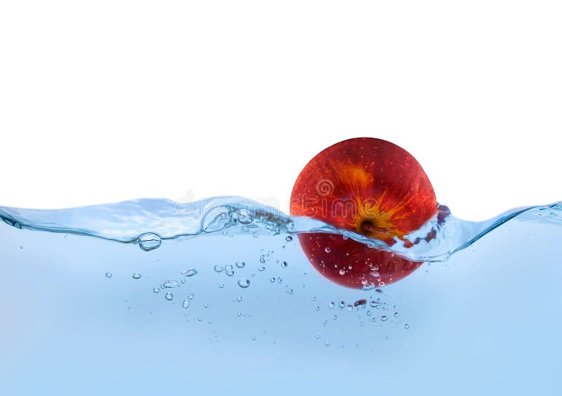 Apple in the water stock image. Image of macro, droplet - 13038545