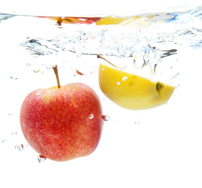 Apple in water stock image. Image of fresh, juicy, flowing - 85253611