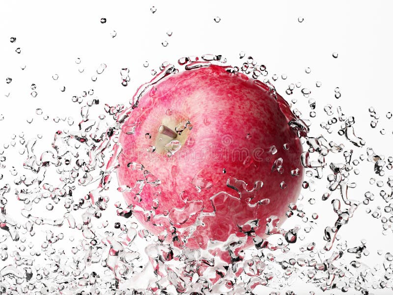 Apple with water splash stock image. Image of diet, fruit - 39136717