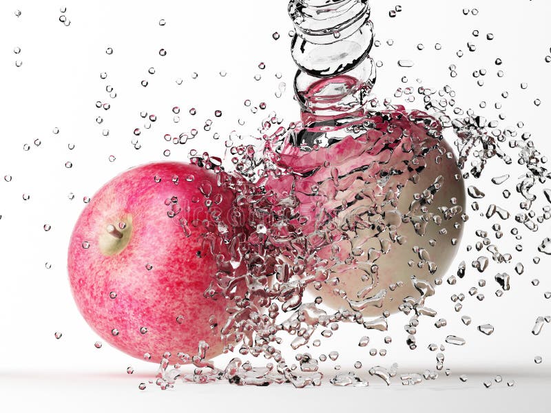 Apple with water splash stock photo. Image of isolated - 39136728