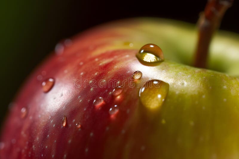 Apple with Waterdrops, Generative AI Stock Illustration - Illustration ...