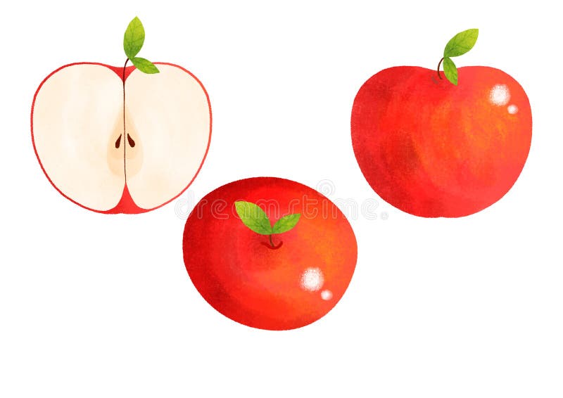 Apple in 3 way stock illustration. Illustration of sweet - 245146923