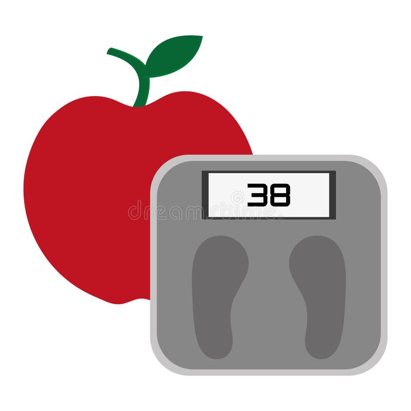 Apple and weight scale stock illustration. Illustration of design ...