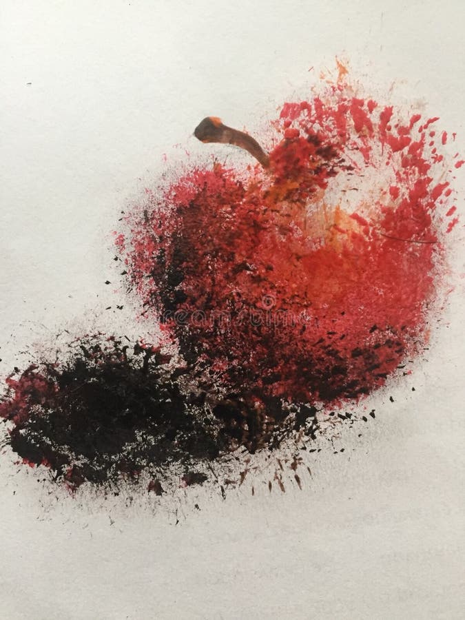 Apple which I drew stock photo. Image of poster, petal - 388015462
